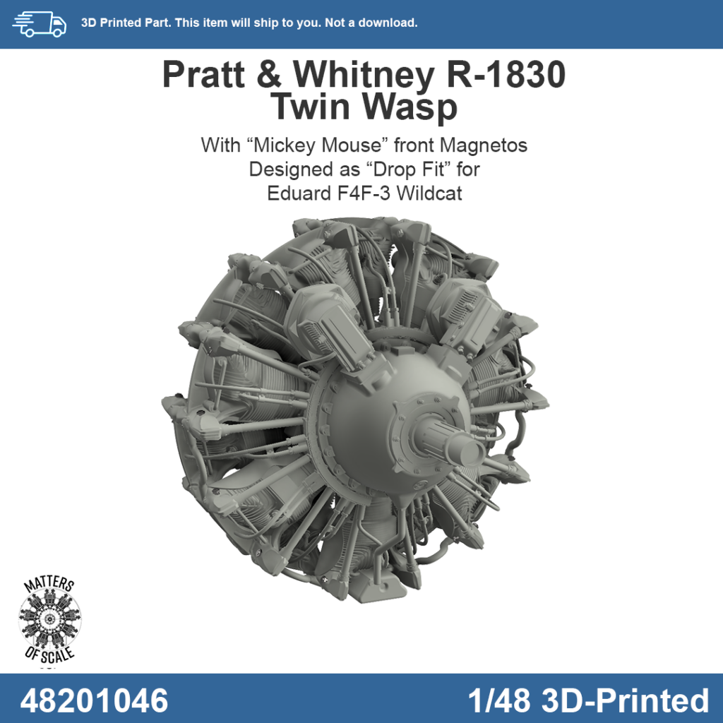 Pratt & Whitney R-1830-86 Twin Wasp :: 3D Printed 1/48 for Eduard F4F-3 – Matters of Scale ...