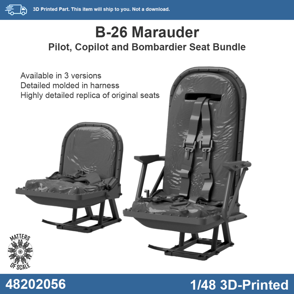 Seats Bundle for B-26 Marauder :: 1/48 3D Printed – Matters of Scale ...