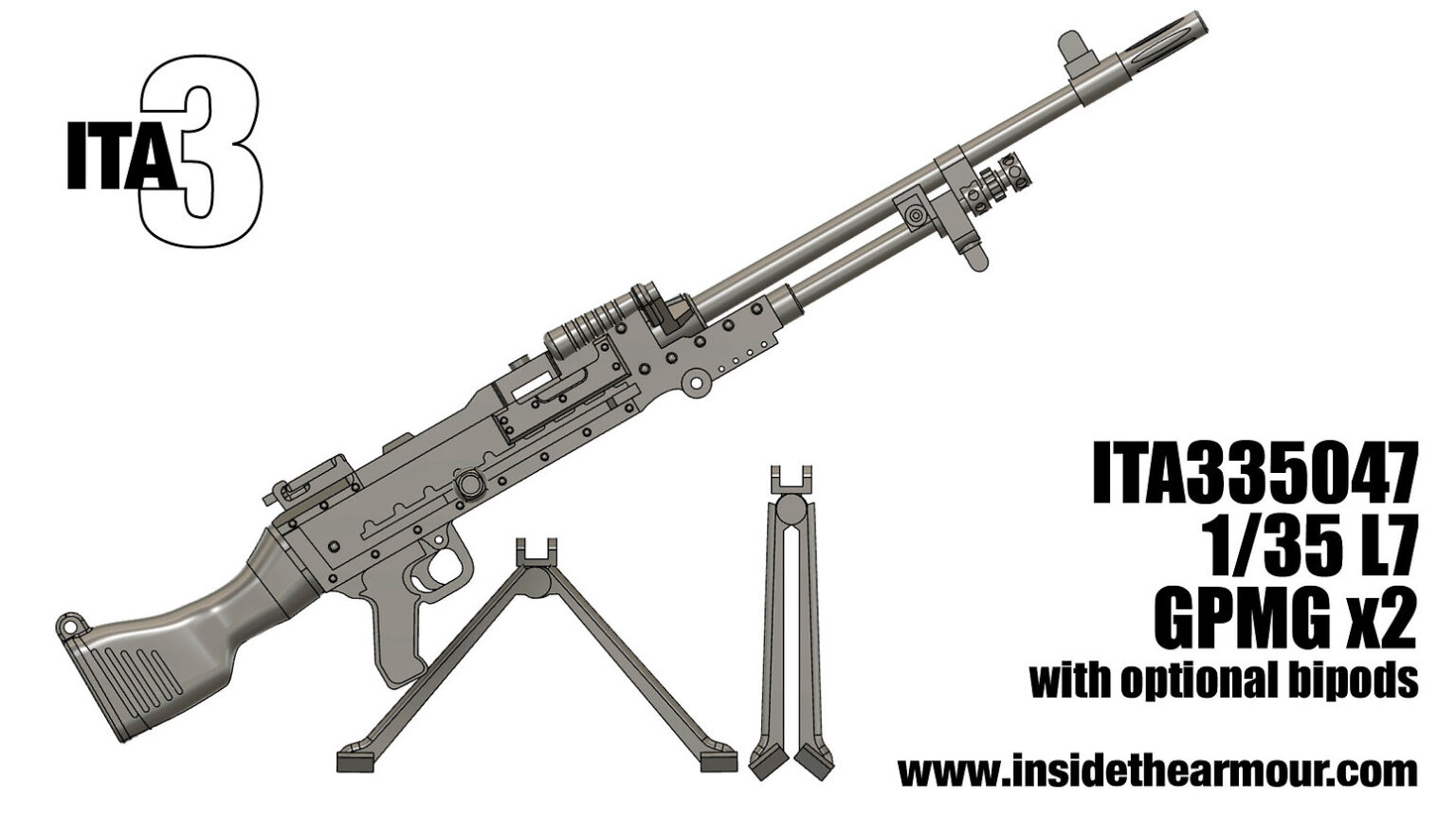 ITA335047 1/35 L7 GPMG x 2 with optional bipods – Matters of Scale ...
